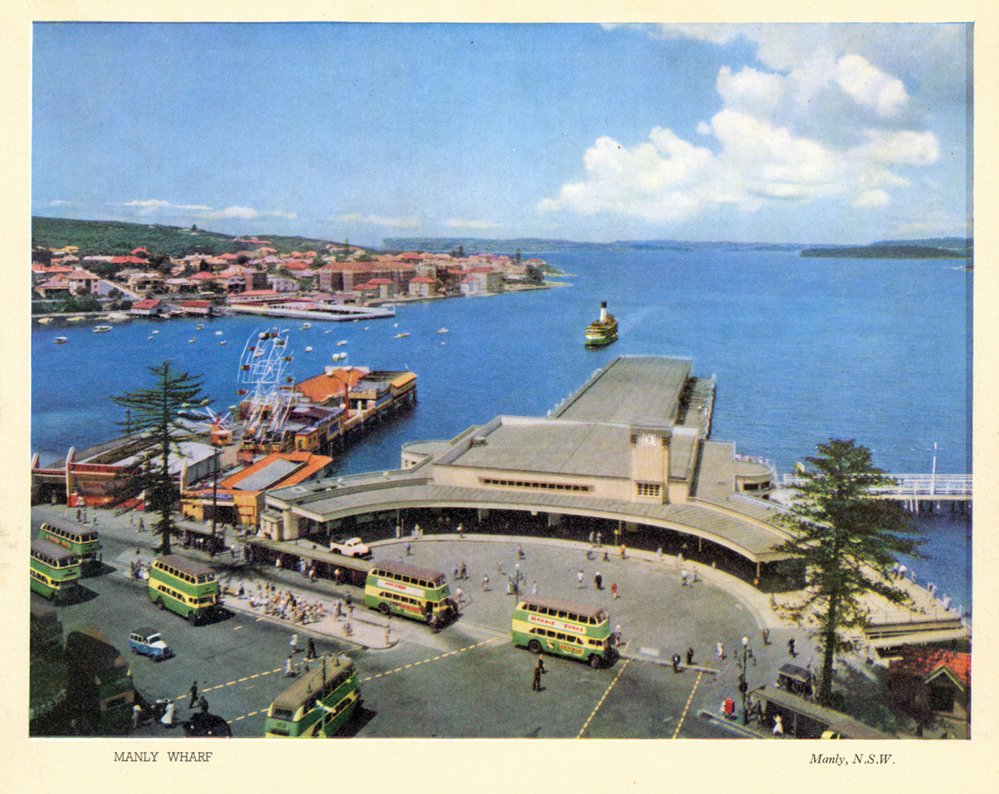 Manly Wharf, fun pier, bus interchange, double-decker buses | Northern ...