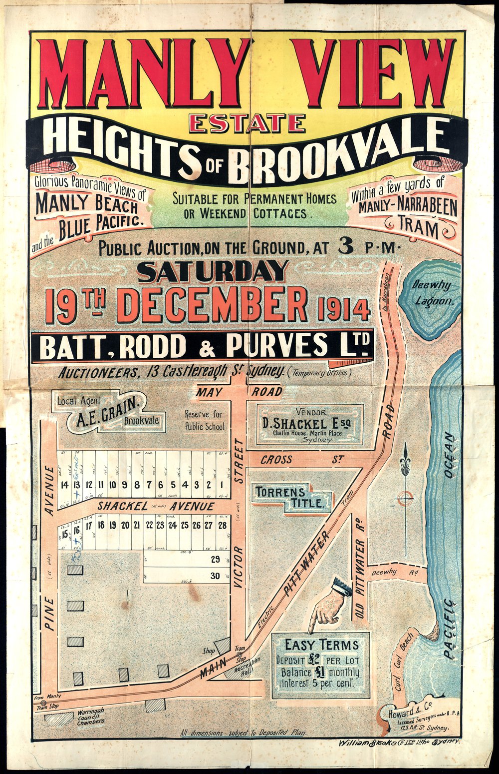 Manly View Estate, Brookvale, 1914: Subdivision plan | Northern Beaches ...