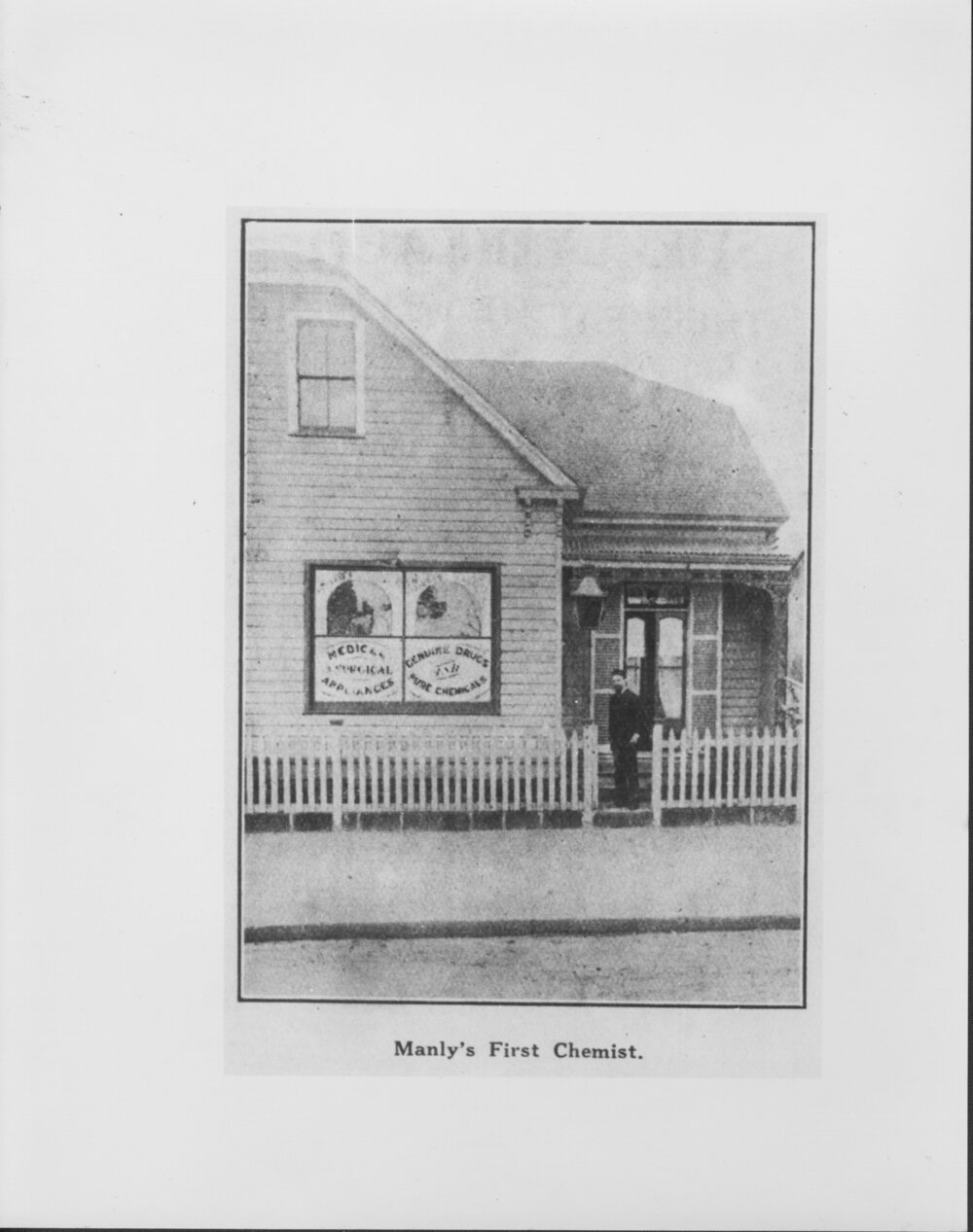 Manly's first Chemist, Charles Eastes, outside his premises in Sydney ...